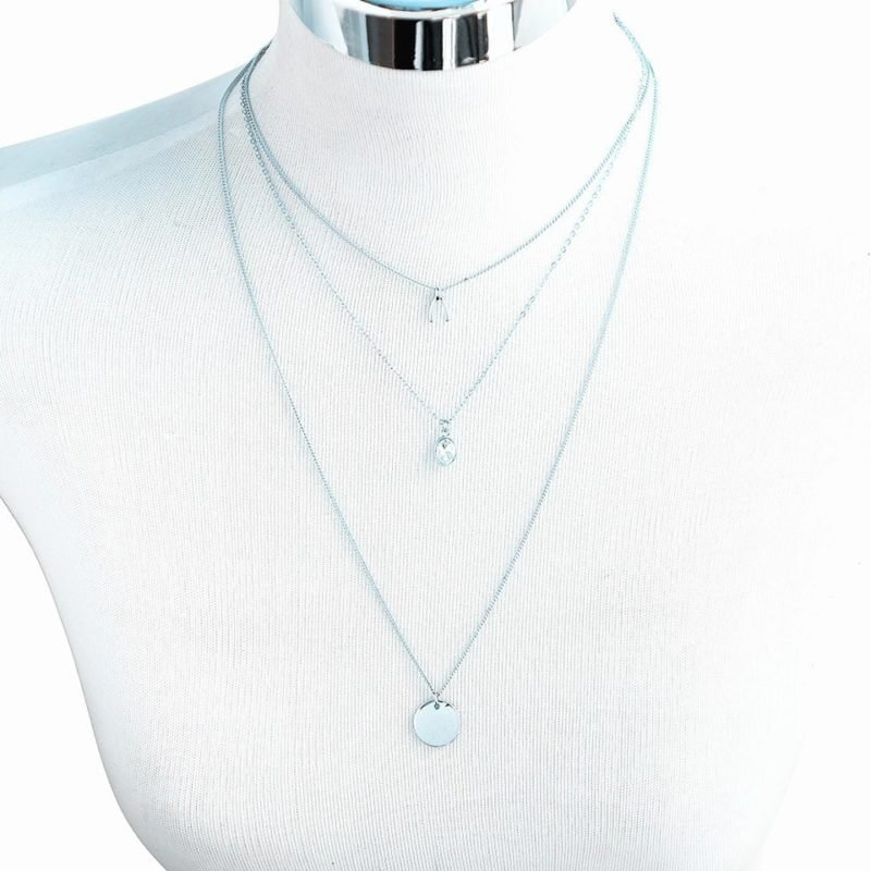 Collier 3 rangs argent - BIJOUX FANTAISIE FEMME